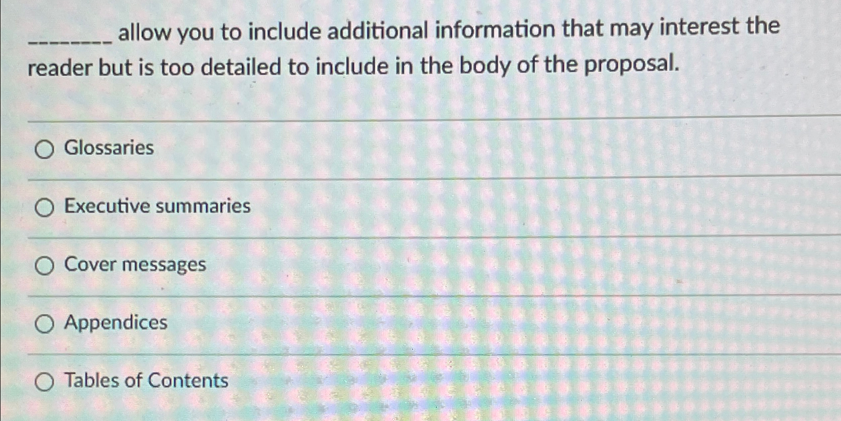 Solved allow you to include additional information that may | Chegg.com