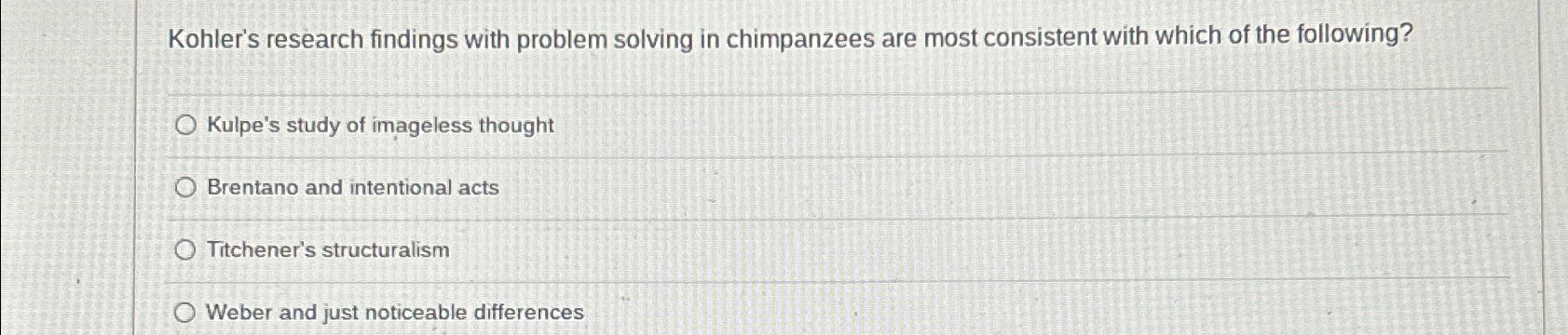 Solved Kohler's research findings with problem solving in | Chegg.com