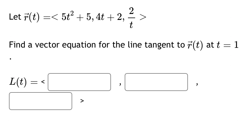 Solved Let vec(r)(t)= Find a vector equation | Chegg.com