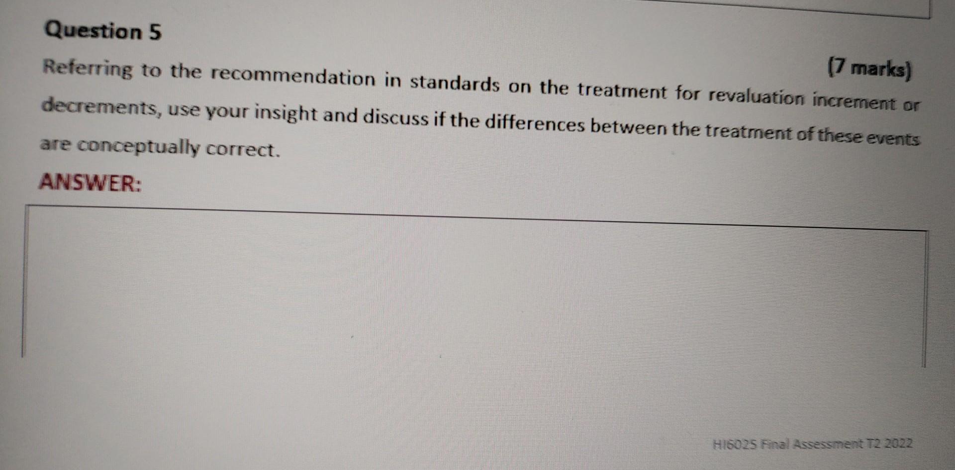 Solved Question 5 (7 marks) Referring to the recommendation | Chegg.com