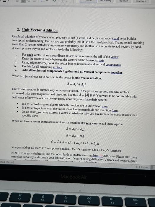Solved Take the same two vectors, but now subtract them; (15 | Chegg.com