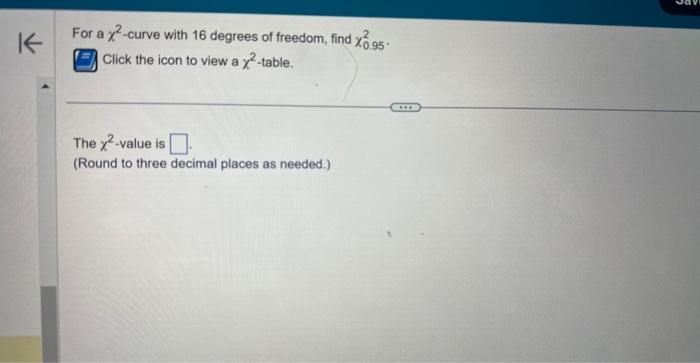Solved Table of Critical ValuesFor a χ2-curve with 16 | Chegg.com