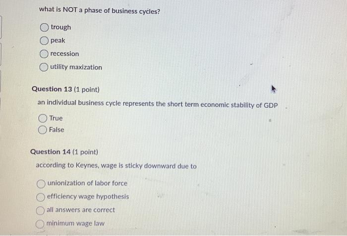 Solved what is NOT a phase of business cycles? trough peak | Chegg.com