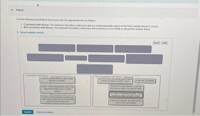 Solved Part A Sort the following hypothetical discoveries | Chegg.com