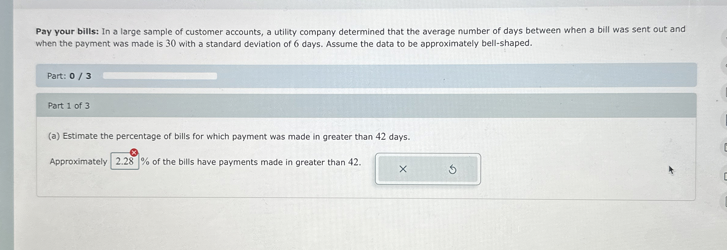 Solved Pay your bills: In a large sample of customer | Chegg.com