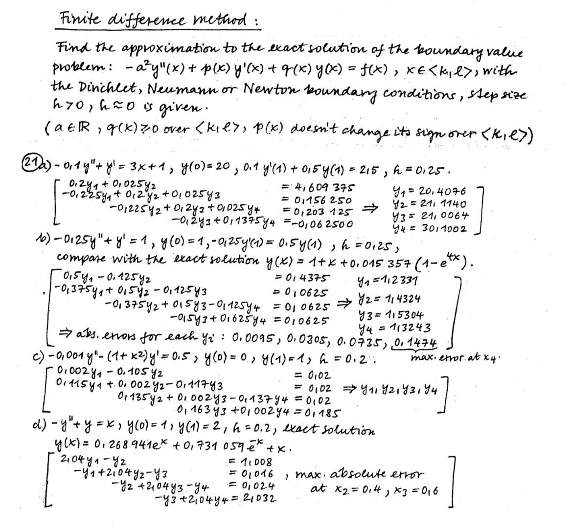 Solved finite difference method | Chegg.com