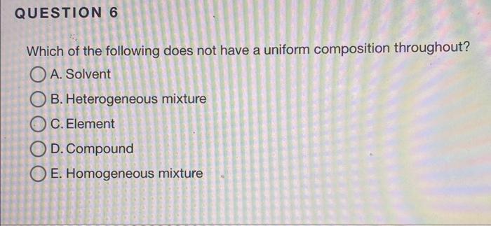 Solved Which of the following does not have a uniform | Chegg.com