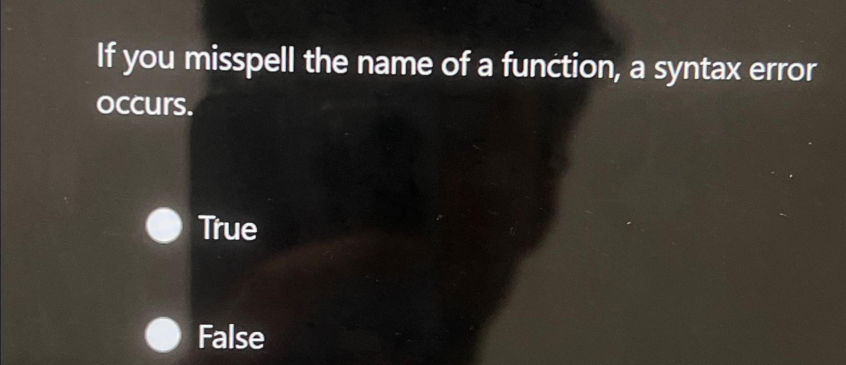 Solved If you misspell the name of a function, a syntax | Chegg.com