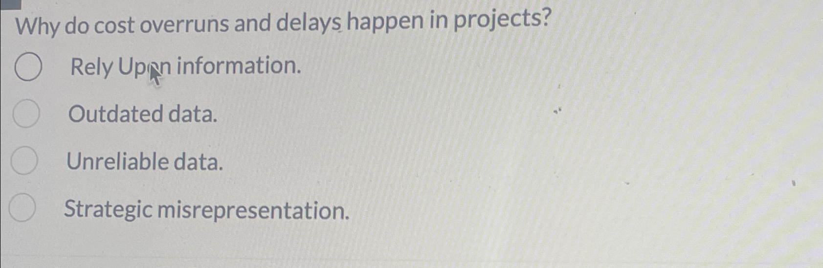 Solved Why do cost overruns and delays happen in | Chegg.com