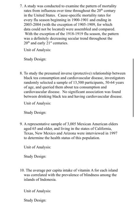 Solved All of the study descriptions in Part 1 pertain to | Chegg.com