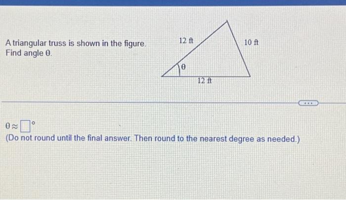 Solved A triangular truss is shown in the figure. Find angle | Chegg.com