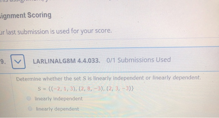 Solved III аль signment Scoring ur last submission is used | Chegg.com