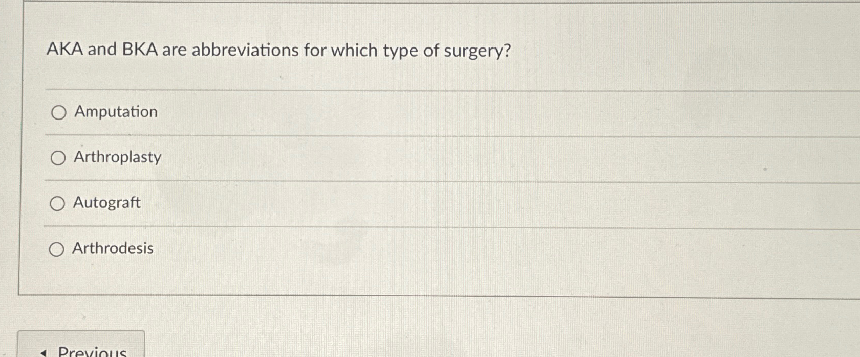 Solved AKA and BKA are abbreviations for which type of | Chegg.com