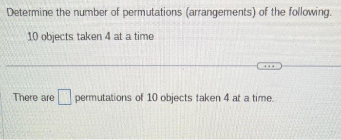 Solved Determine the number of permutations (arrangements) | Chegg.com