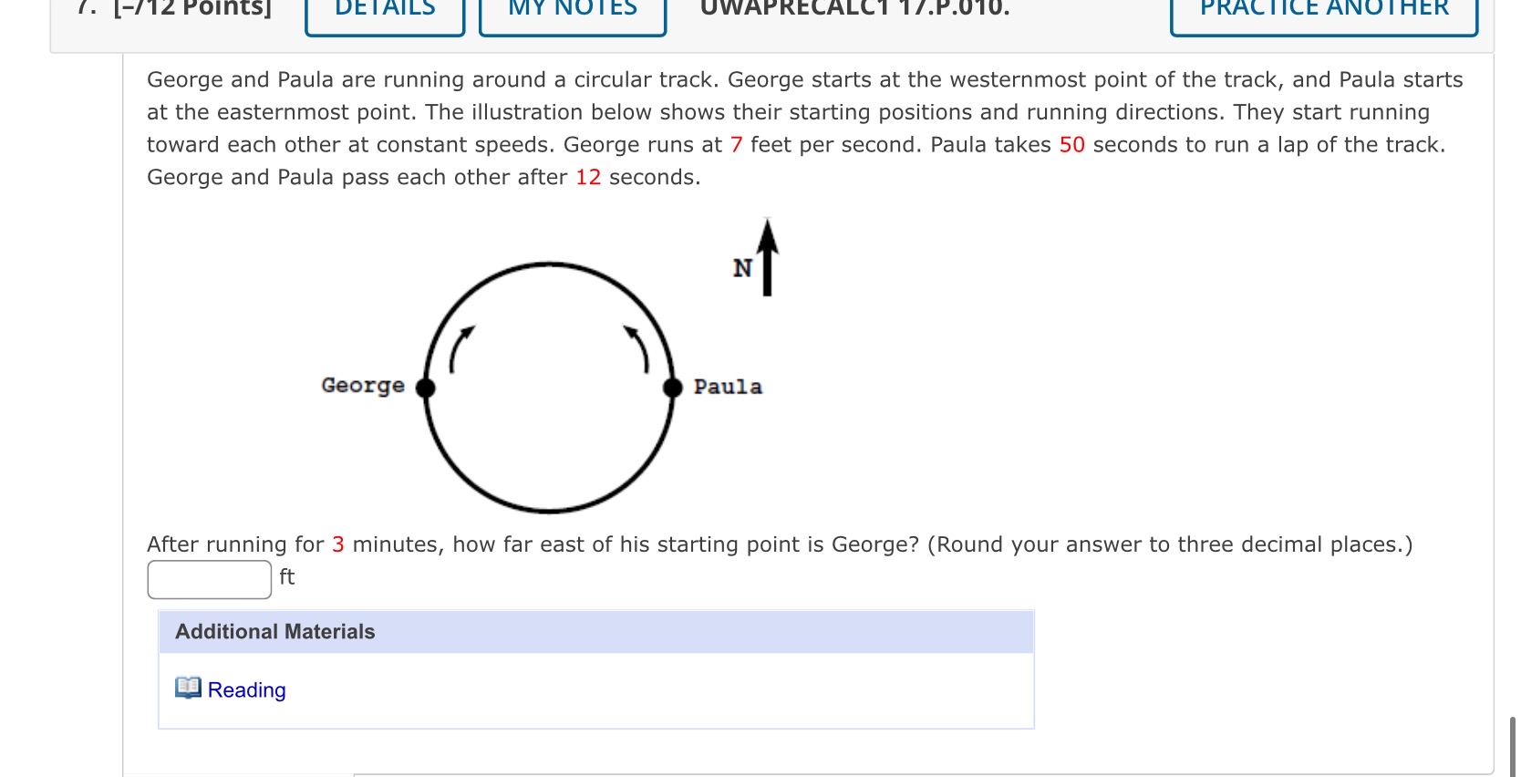 Solved George and Paula are running around a circular track. | Chegg.com