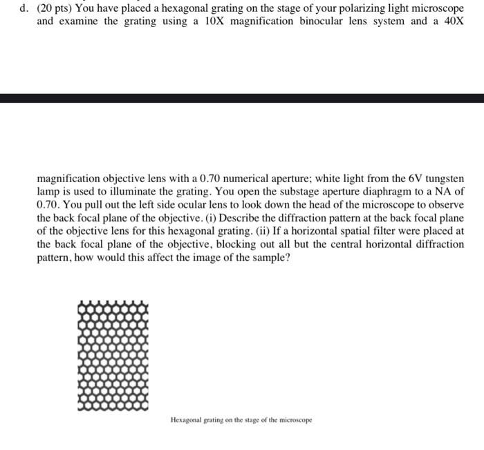 Solved 4. (75 Points Total) Abbe's proved his theory of | Chegg.com