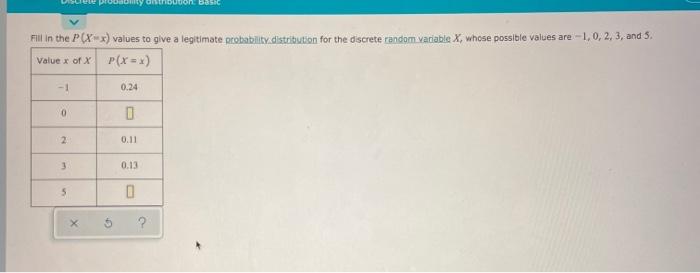 Solved pronomy onthouvon BBC Fill in the P(xx) values to | Chegg.com