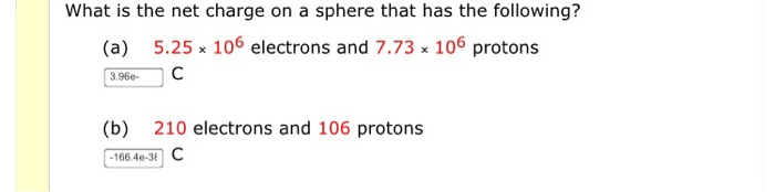 Solved What is the net charge on a sphere that has the | Chegg.com