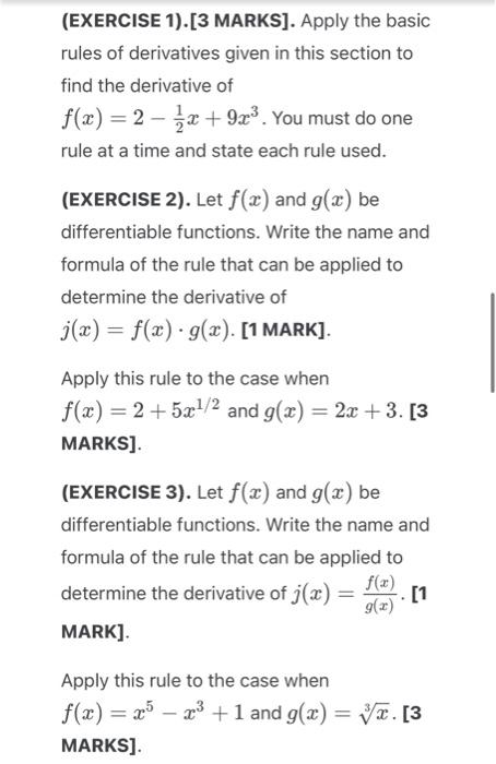 Solved (EXERCISE 1).[3 MARKS]. Apply the basic rules of | Chegg.com