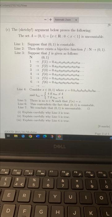 Solved (c) The (sketchy!) argument below proves the | Chegg.com