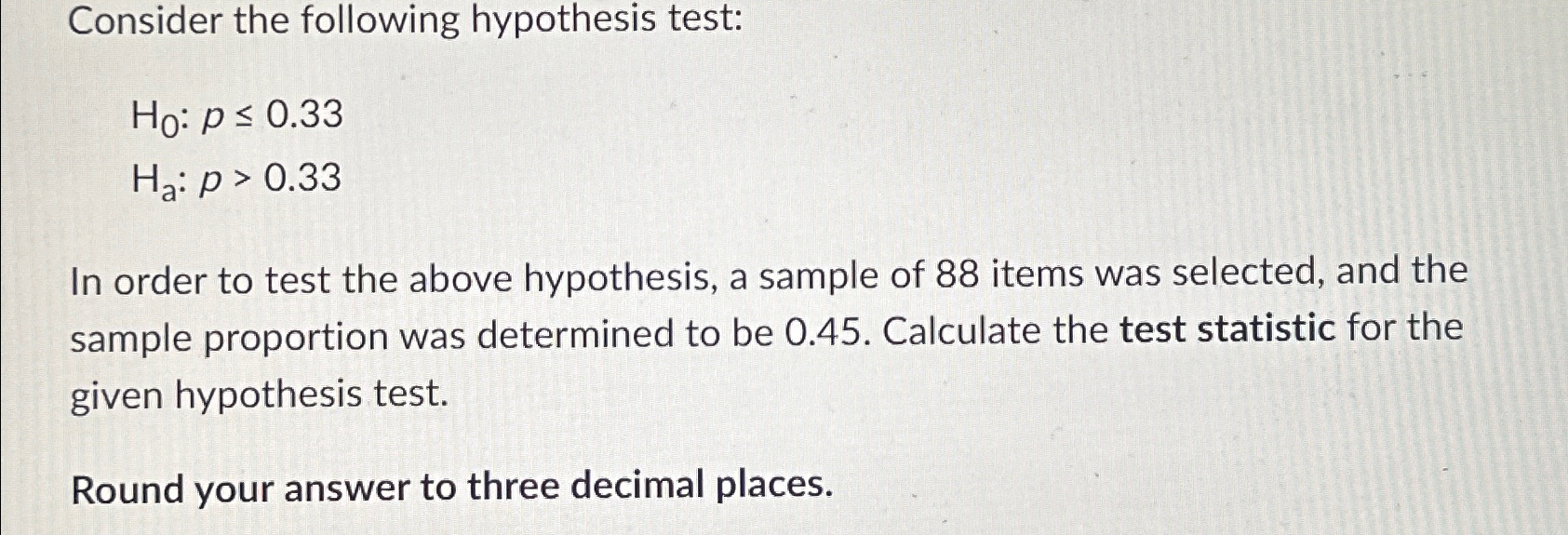 Solved Consider the following hypothesis | Chegg.com