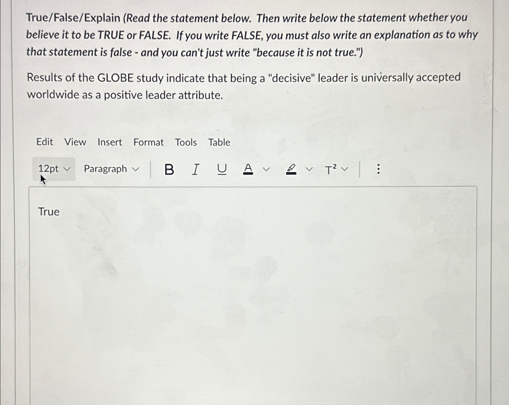 Solved True/False/Explain (Read the statement below. Then | Chegg.com