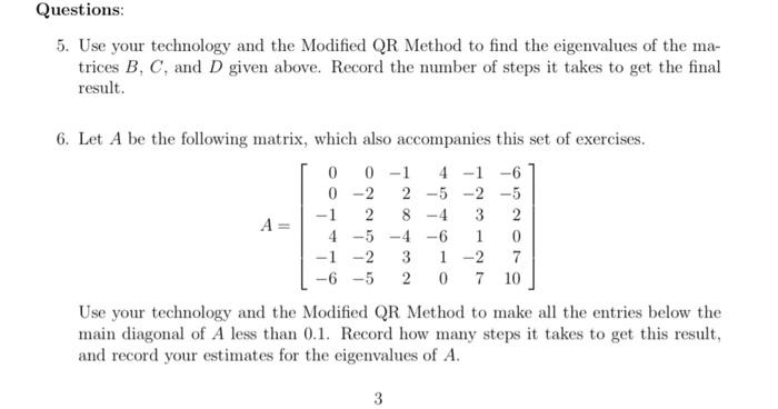 5. Use your technology and the Modified QR Method to | Chegg.com