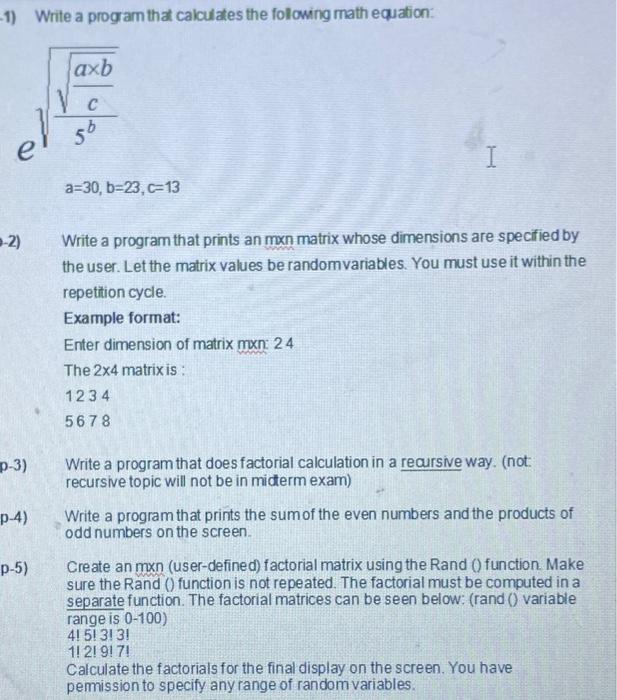 Solved 1) Write a program that calculates the folowing math | Chegg.com