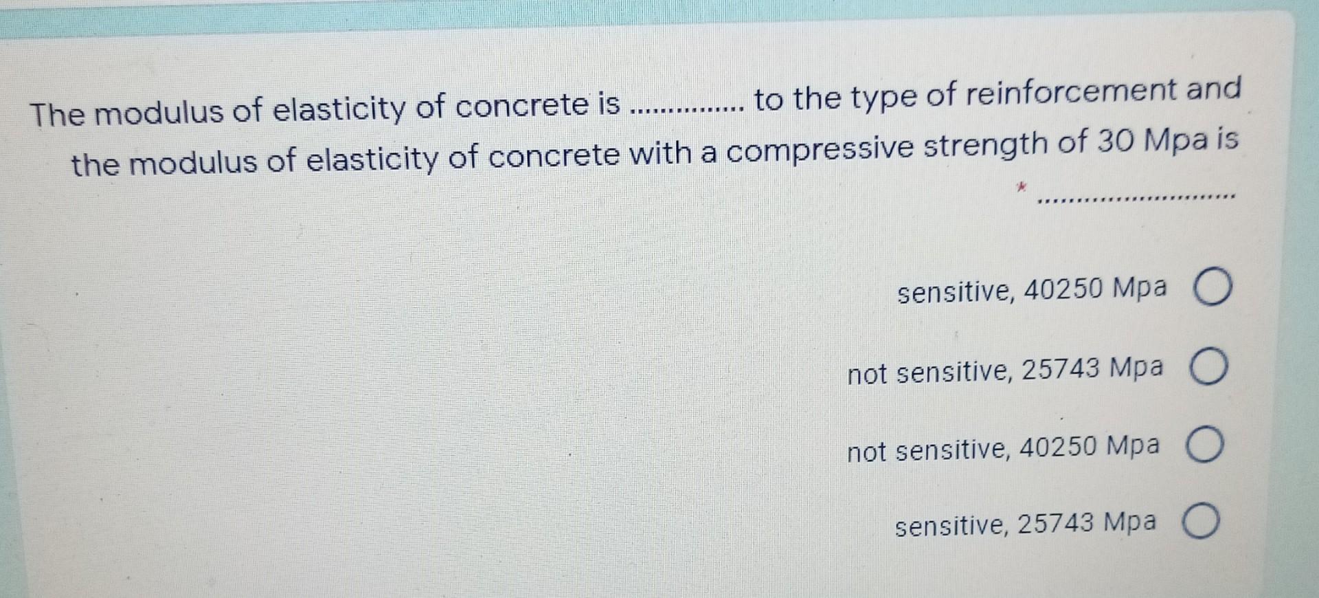 Solved The modulus of elasticity of concrete is | Chegg.com