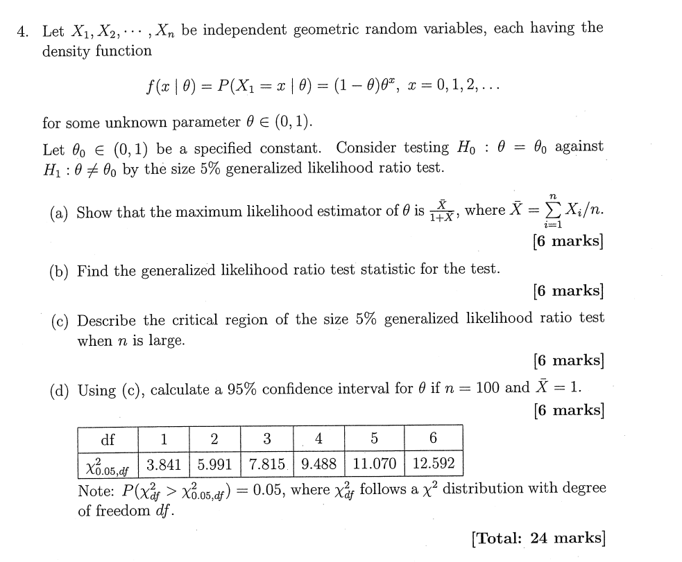 Let x1,x2,cdots,xn be ﻿independent geometric random | Chegg.com