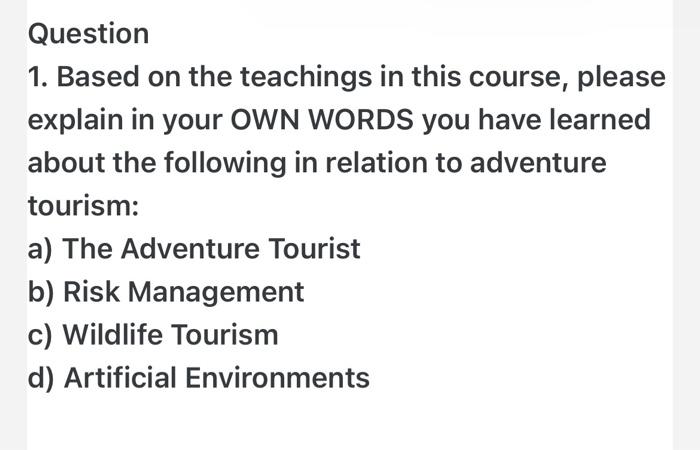 Solved 1. Based on the teachings in this course, please | Chegg.com