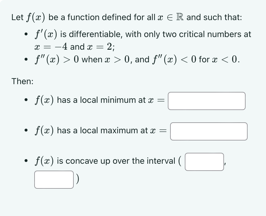 Solved Let f(x) ﻿be a function defined for all xinR and such | Chegg.com