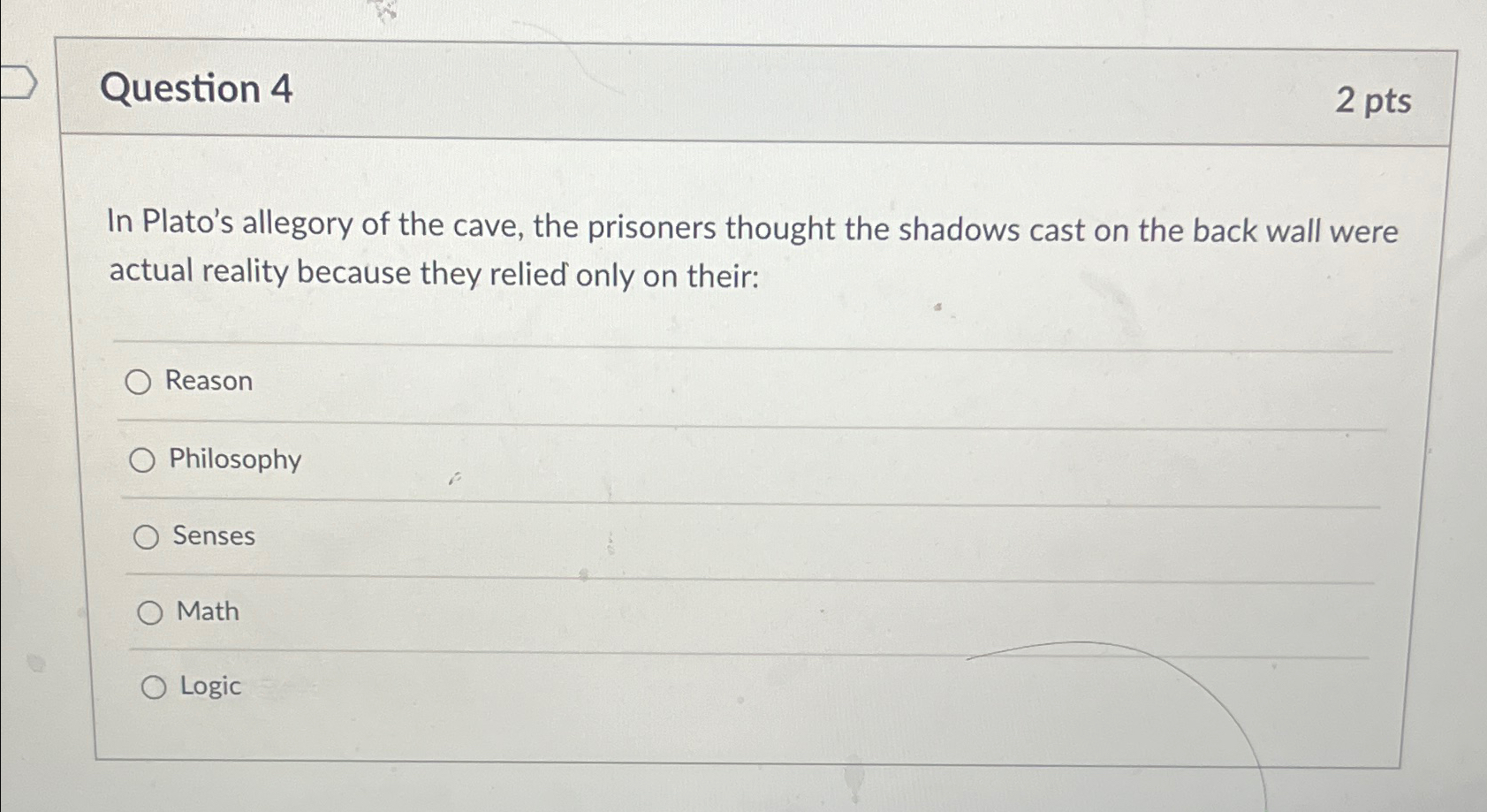 Solved Question 42 ﻿ptsIn Plato's allegory of the cave, the | Chegg.com