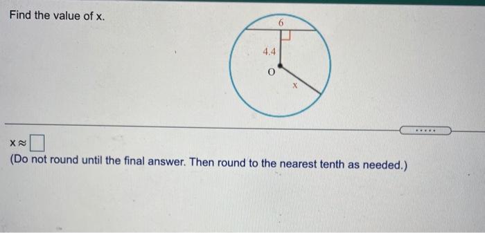 Solved Find The Value Of Each Variable For The Circle The
