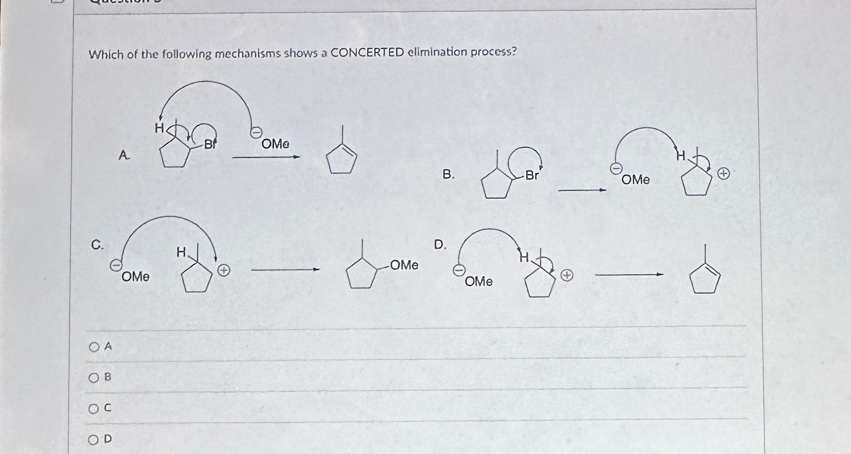 Solved Which of the following mechantsms shows a CONCERTED | Chegg.com