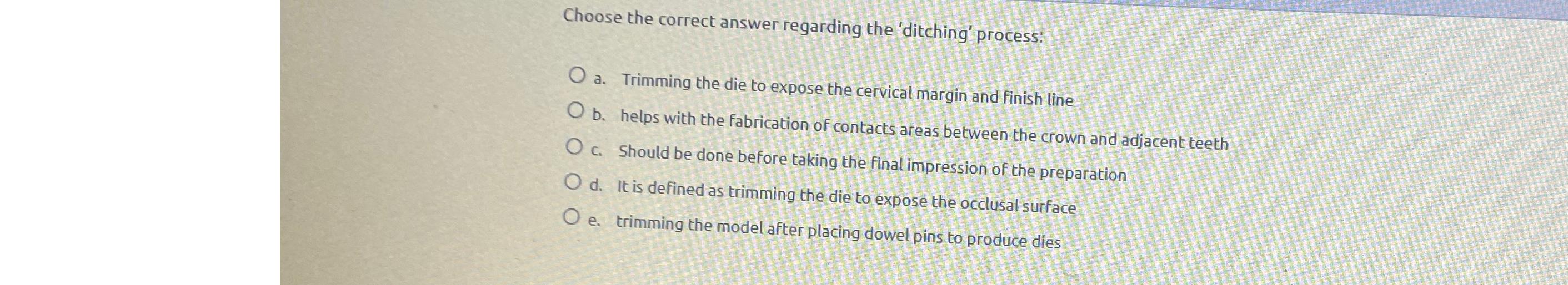 Solved Choose the correct answer regarding the 'ditching' | Chegg.com