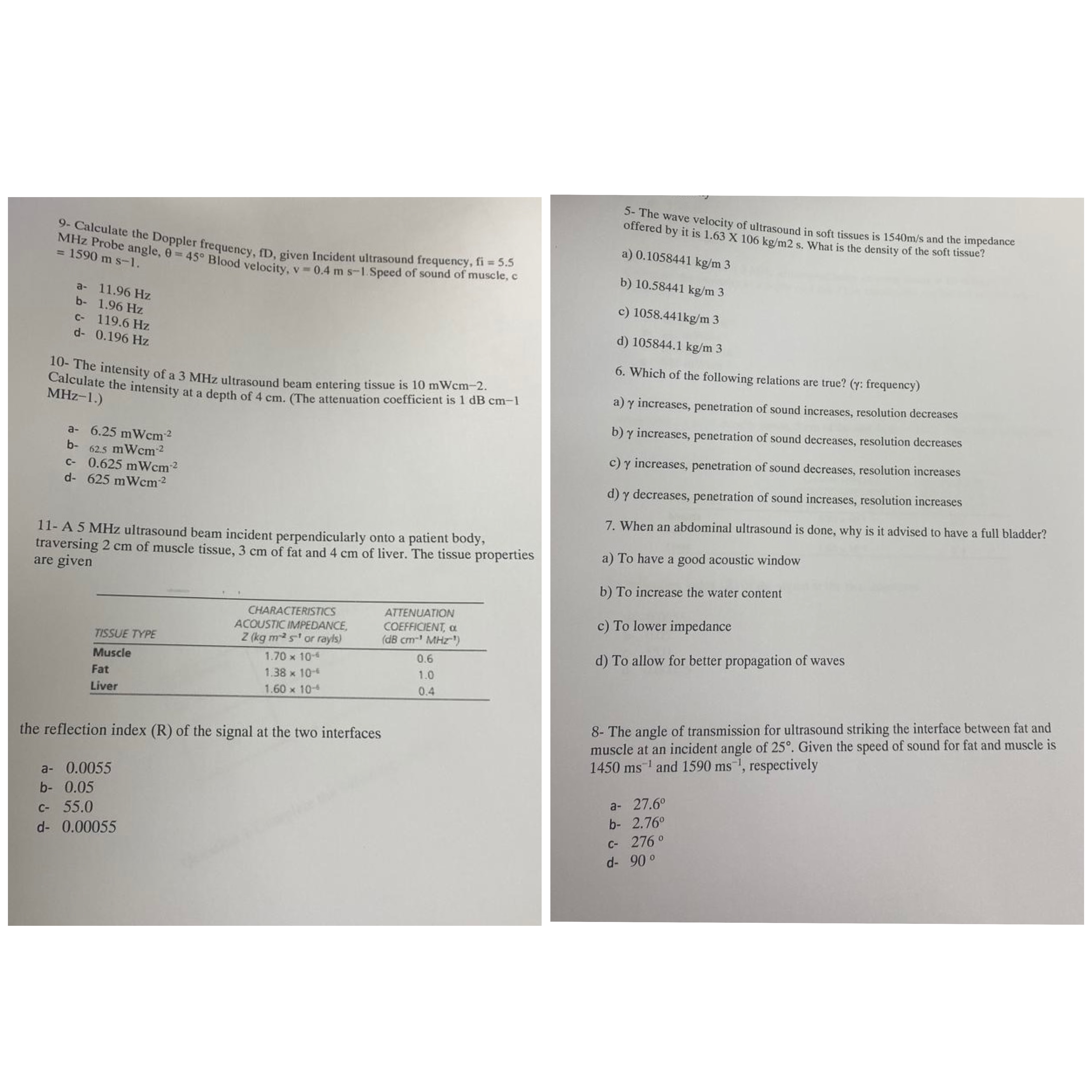 Solved 9- ﻿Calculate the Doppler frequency, fD, ﻿given | Chegg.com