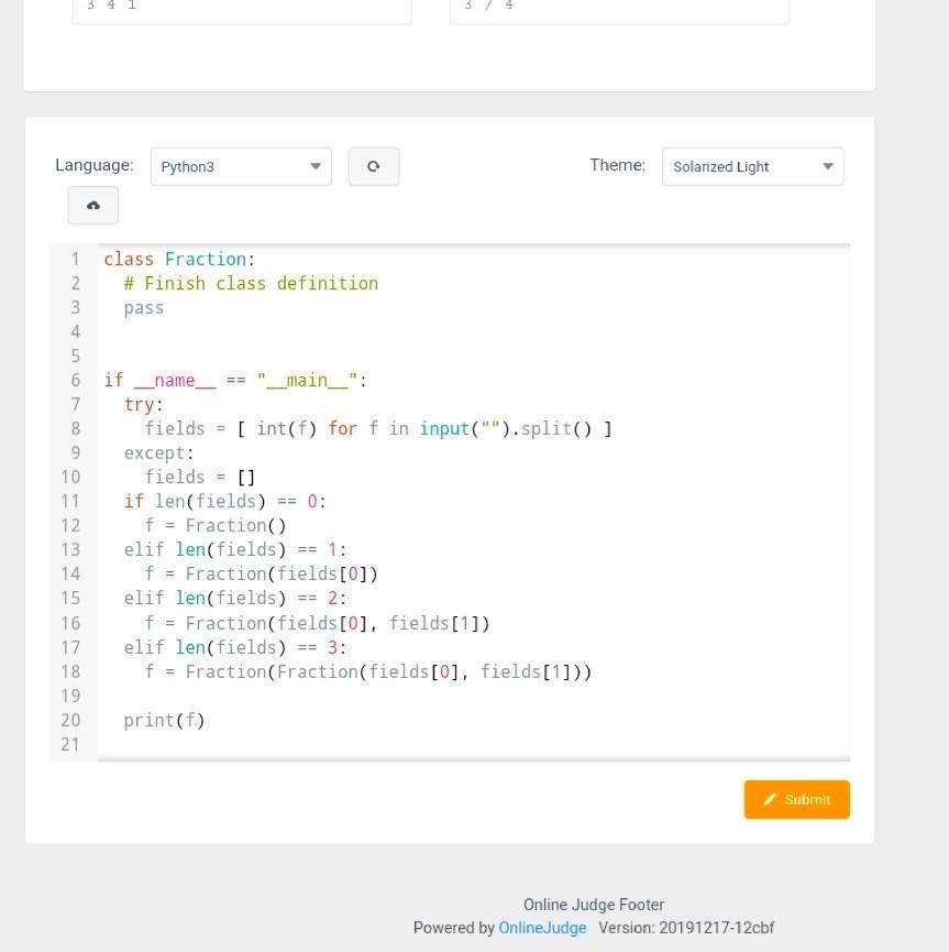 Solved Fraction Description Declare a class: ons Praction | Chegg.com