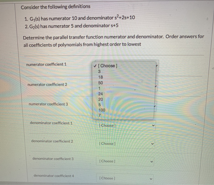 Solved Consider the following definitions 1. G (s) has | Chegg.com
