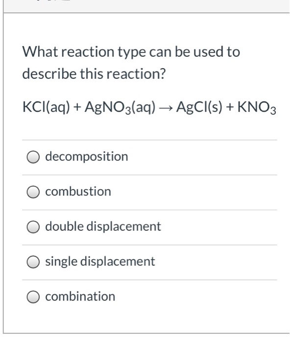 Solved What reaction type can be used to describe this | Chegg.com