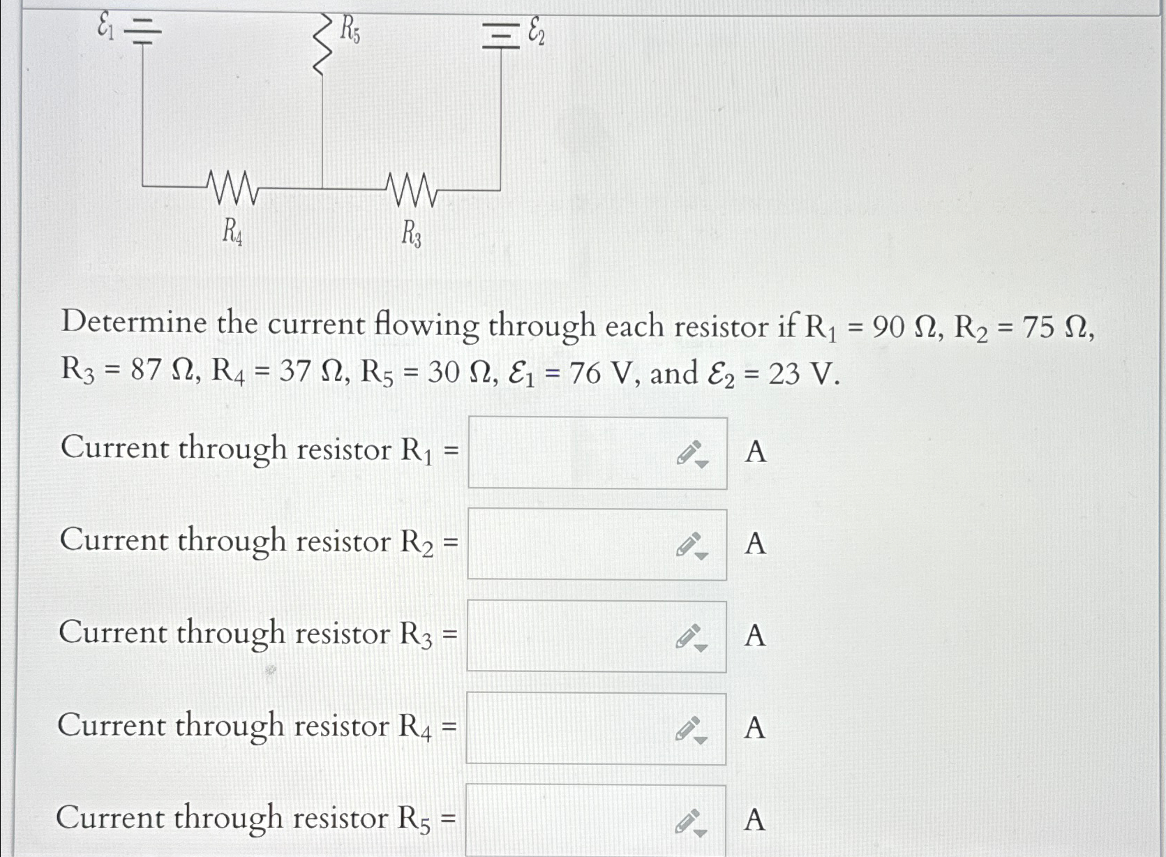 Determine The Current Flowing Through Each Resistor