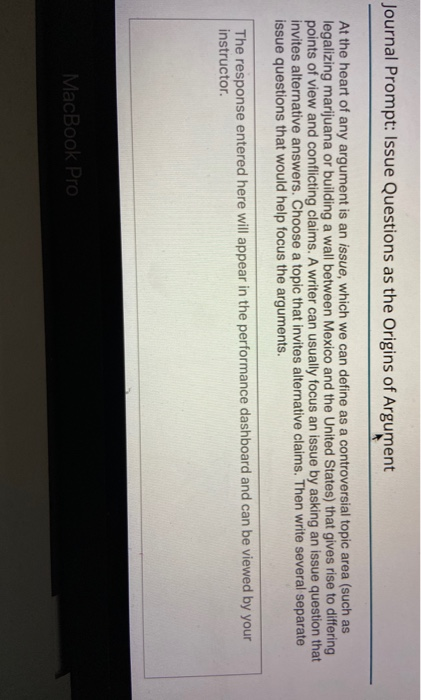 Journal Prompt Issue Questions As The Origins Of