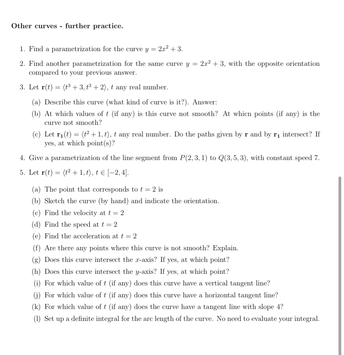 Solved Other curves - ﻿further practice.Find a | Chegg.com