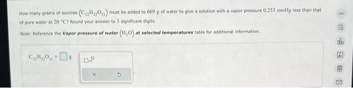 Solved How many grams of sucrose (C12H22O11) must be added | Chegg.com