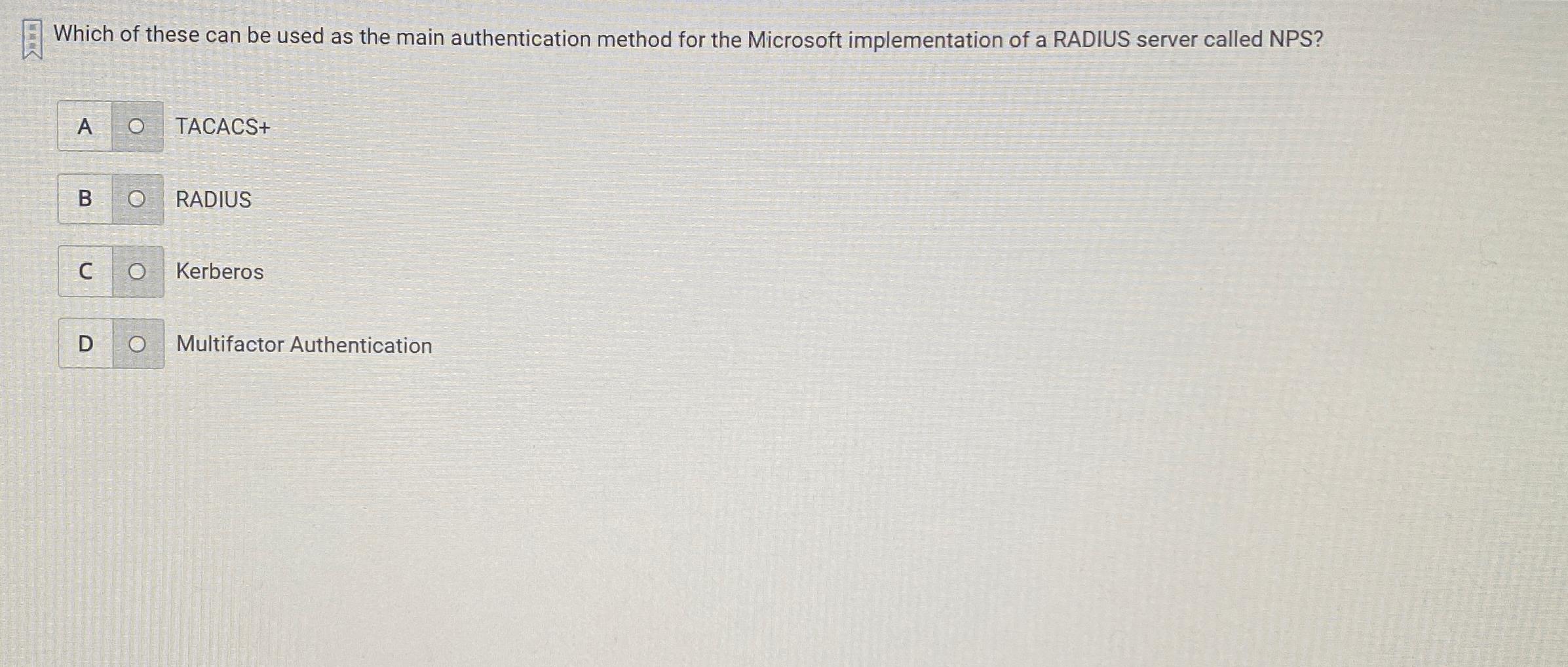 Solved Which of these can be used as the main authentication | Chegg.com