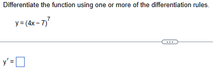Solved Differentiate the function using one or more of the | Chegg.com