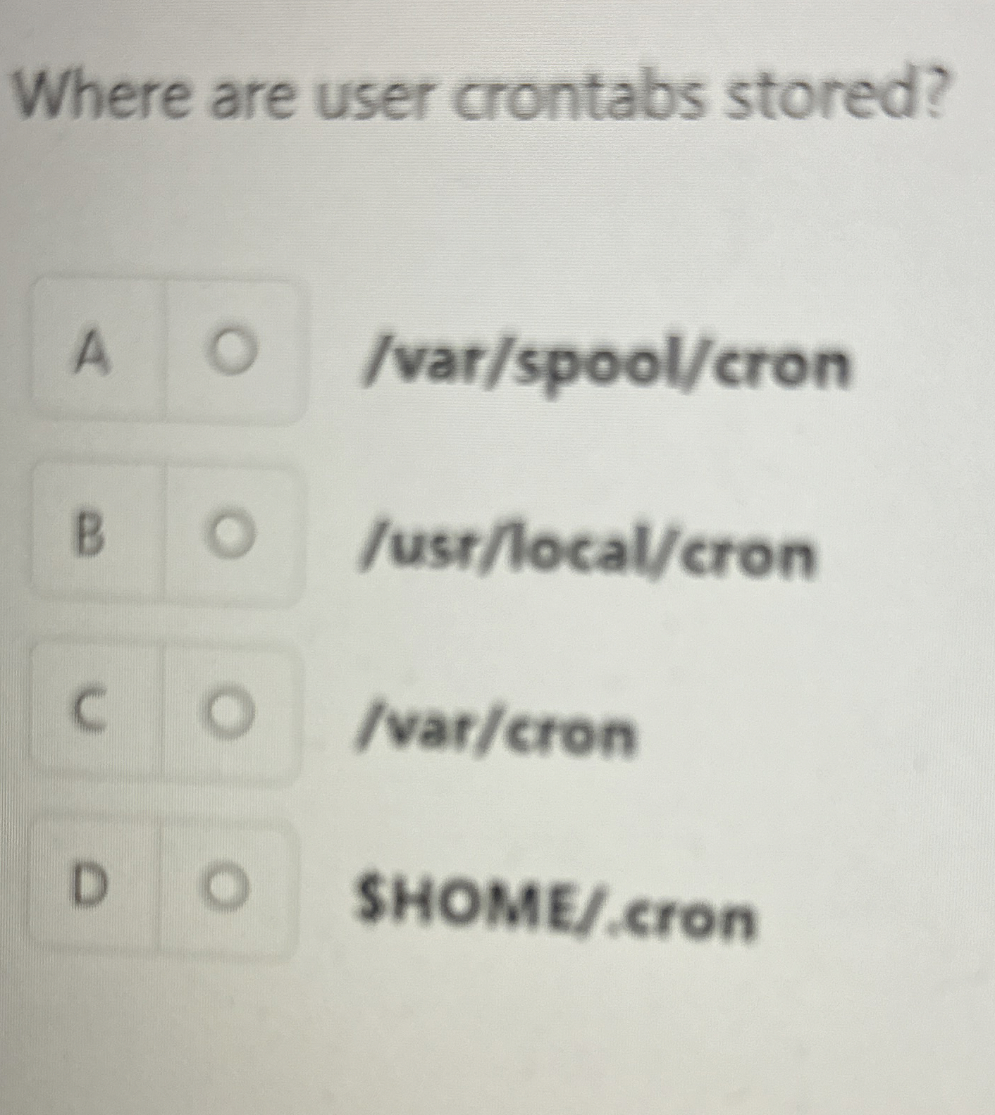 Solved Where are user crontabs | Chegg.com