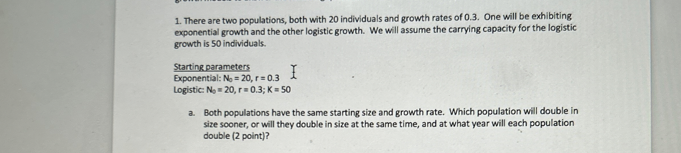 Solved There are two populations, both with 20 ﻿individuals | Chegg.com