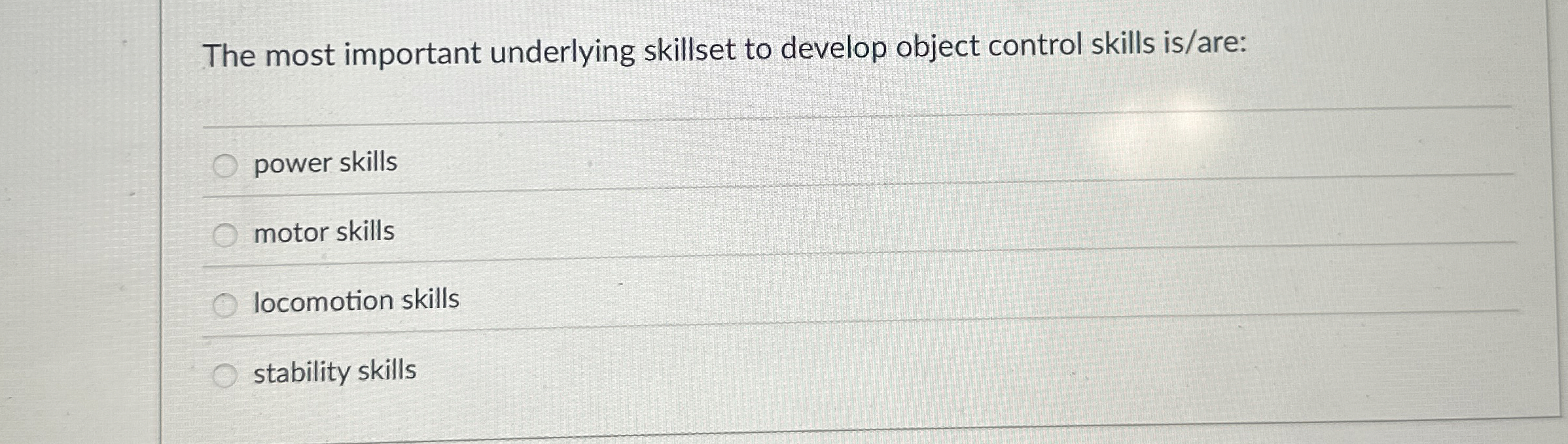 Solved The most important underlying skillset to develop | Chegg.com