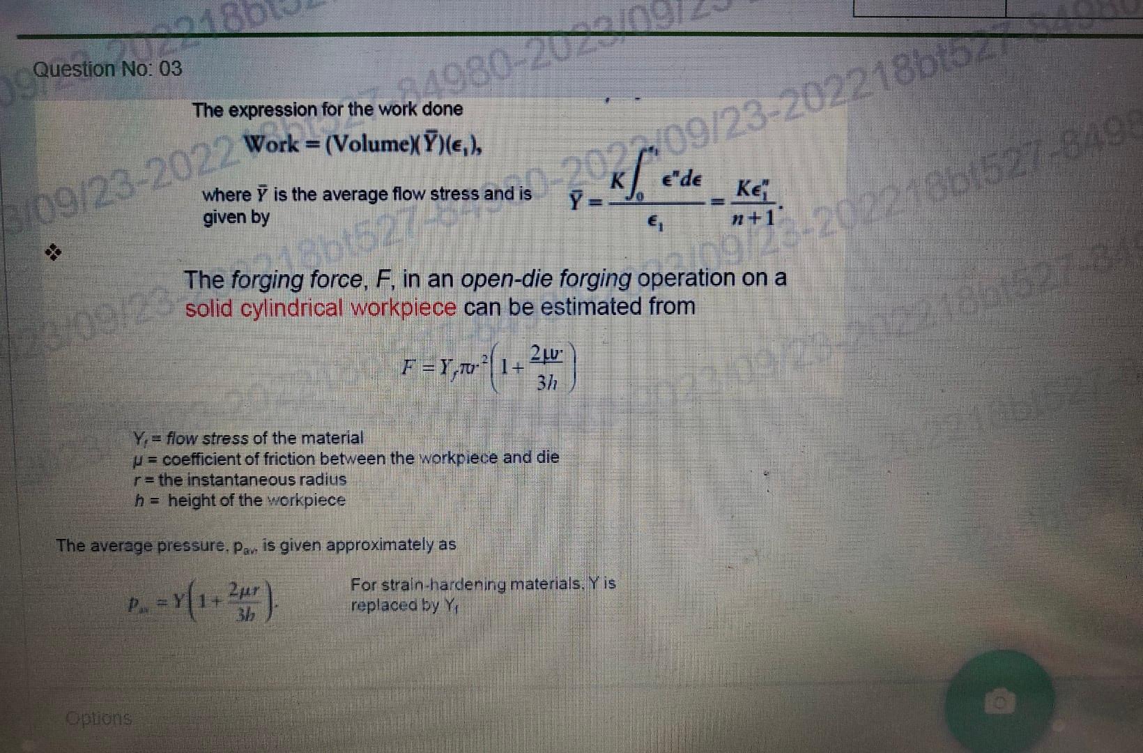 Solved k= Strength coefficient and n= strain-hardening | Chegg.com